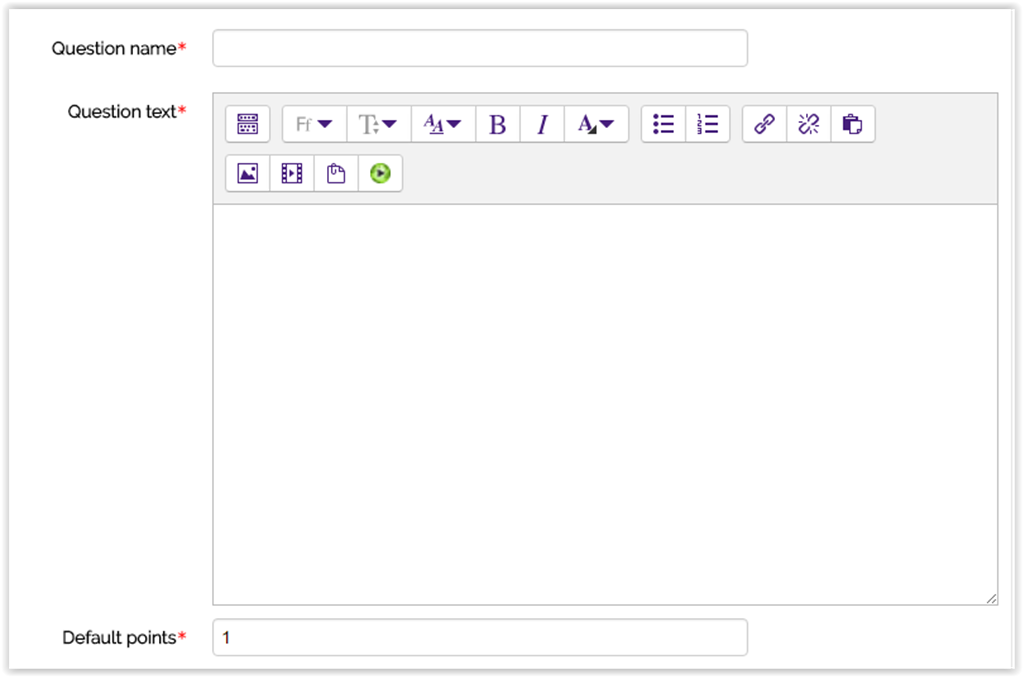 Moodle: Activities & Resources: Quiz Question Types: Short Answer - GROK Knowledge Base