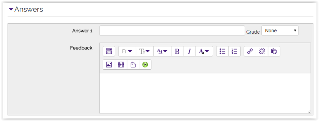 Moodle: Activities & Resources: Quiz Question Types: Short Answer - GROK Knowledge Base