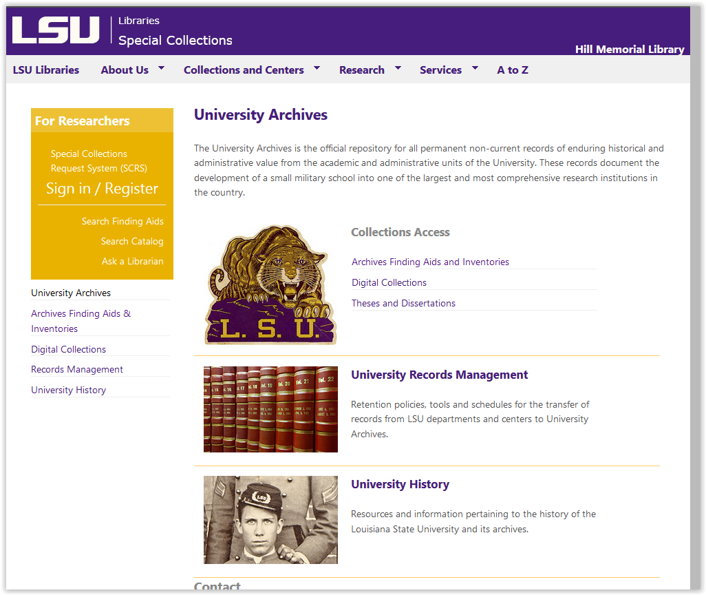 LSU Library: Special Collections: University Archives - GROK Knowledge Base