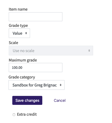 Moodle: Gradebook: Creating Graded Items - GROK Knowledge Base