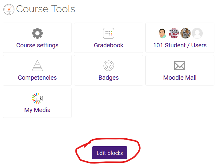 Moodle: Course Tools: Adding a Block - GROK Knowledge Base