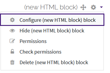 Moodle: Course Tools: HTML Block - GROK Knowledge Base