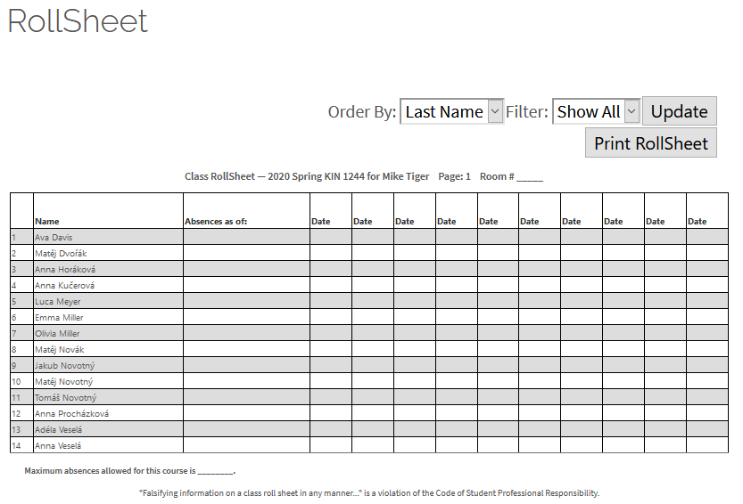 Moodle: RollSheet Block - GROK Knowledge Base