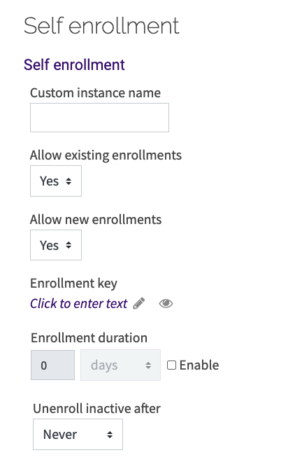 Moodle: Community: Self enrollment - GROK Knowledge Base