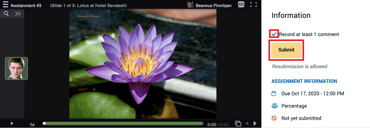 VoiceThread: Submitting a Comment on an Assignment - GROK Knowledge Base