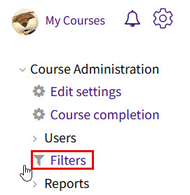 Moodle: Course Filter Settings - GROK Knowledge Base