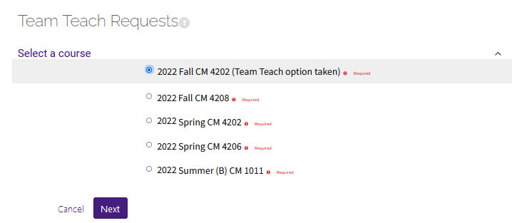 Moodle: Blocks: CPS: Team Teach Request - GROK Knowledge Base