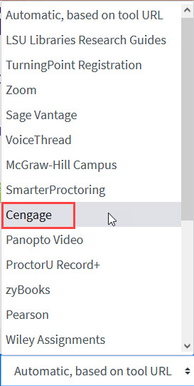 Moodle: Activities & Resources: External Tools: Cengage - GROK Knowledge Base