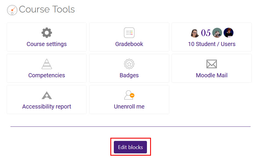 Moodle: Course Tools: Adding a Block - GROK Knowledge Base