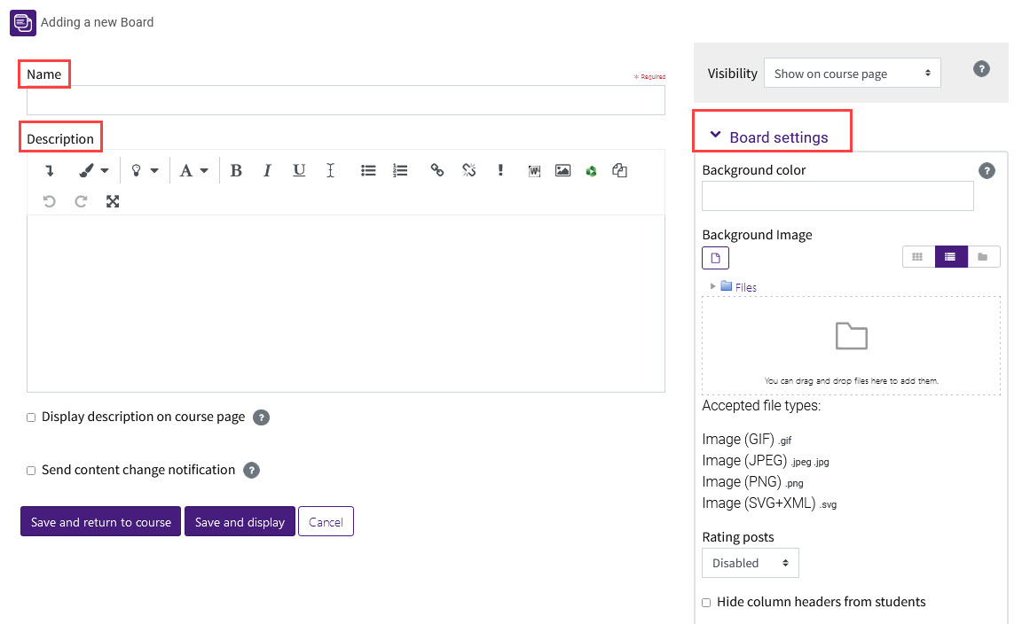 Moodle: Activities & Resources: Board - GROK Knowledge Base