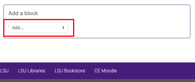 Moodle: Course Tools: Adding a Block - GROK Knowledge Base